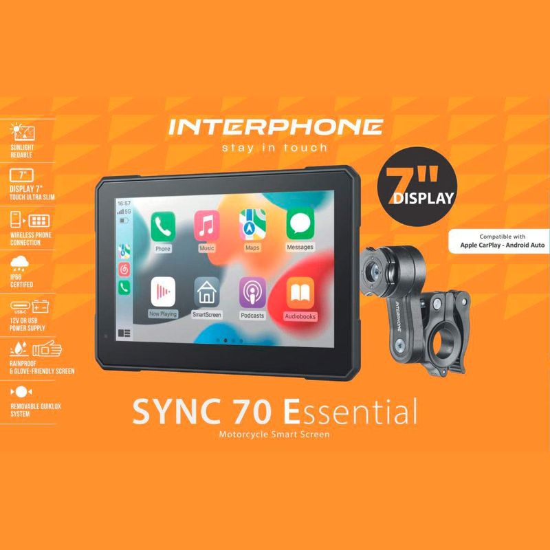 Display Portátil Interphone Ridesync 7 Polegadas